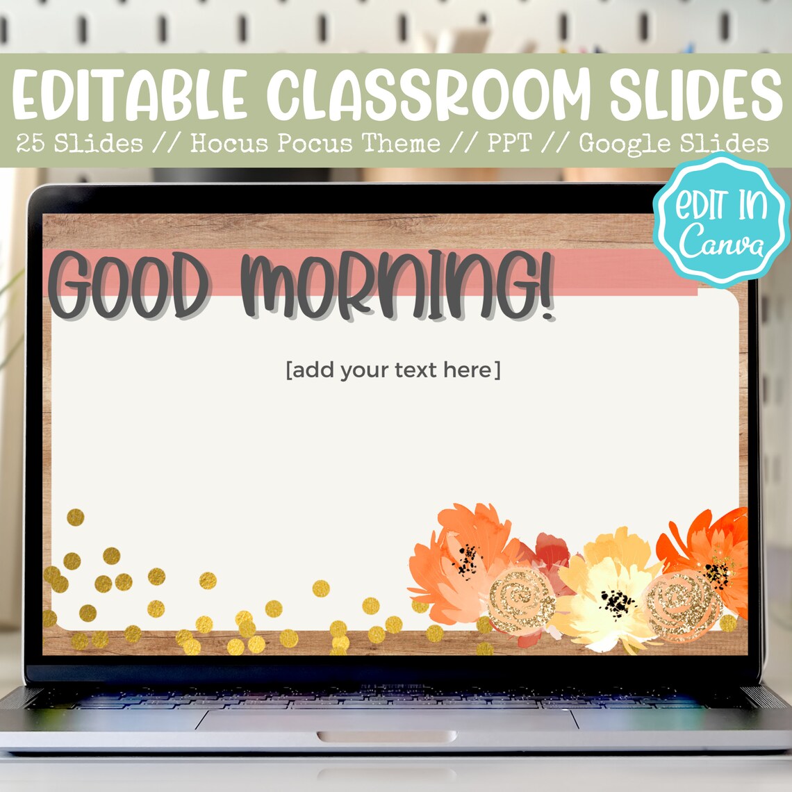 EDITABLE Classroom Slides Template Pumpkin Theme Teacher - Etsy Canada