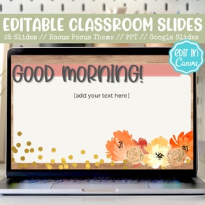 EDITABLE Classroom Slides Template | Pumpkin Theme | Teacher Resources ...