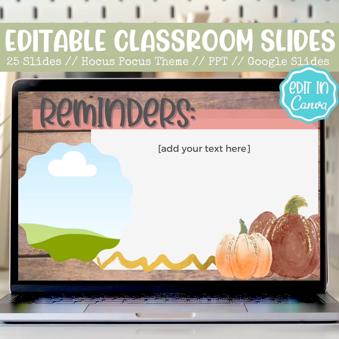 EDITABLE Classroom Slides Template Pumpkin Theme Teacher - Etsy Canada
