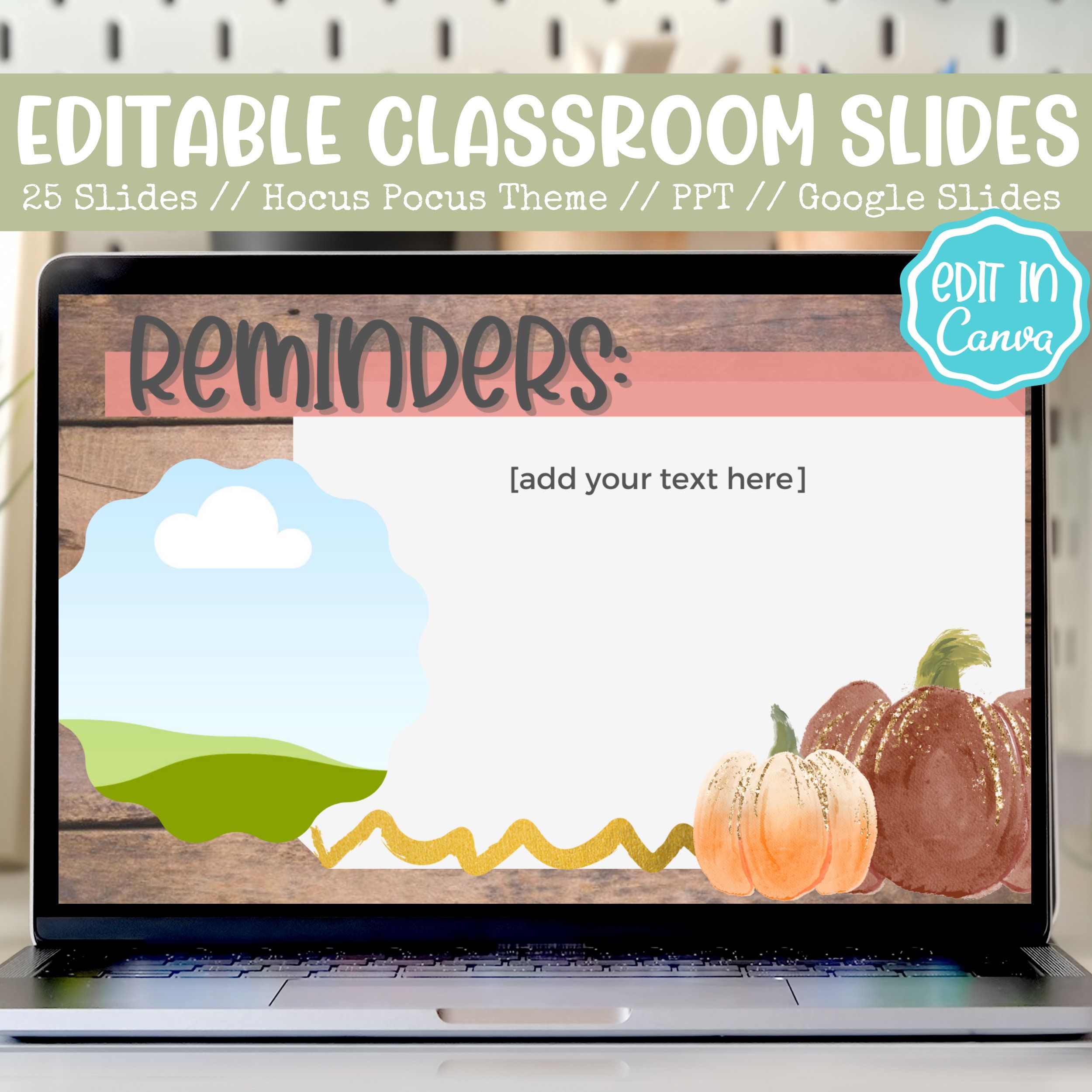 EDITABLE Classroom Slides Template | Pumpkin Theme | Teacher Resources ...