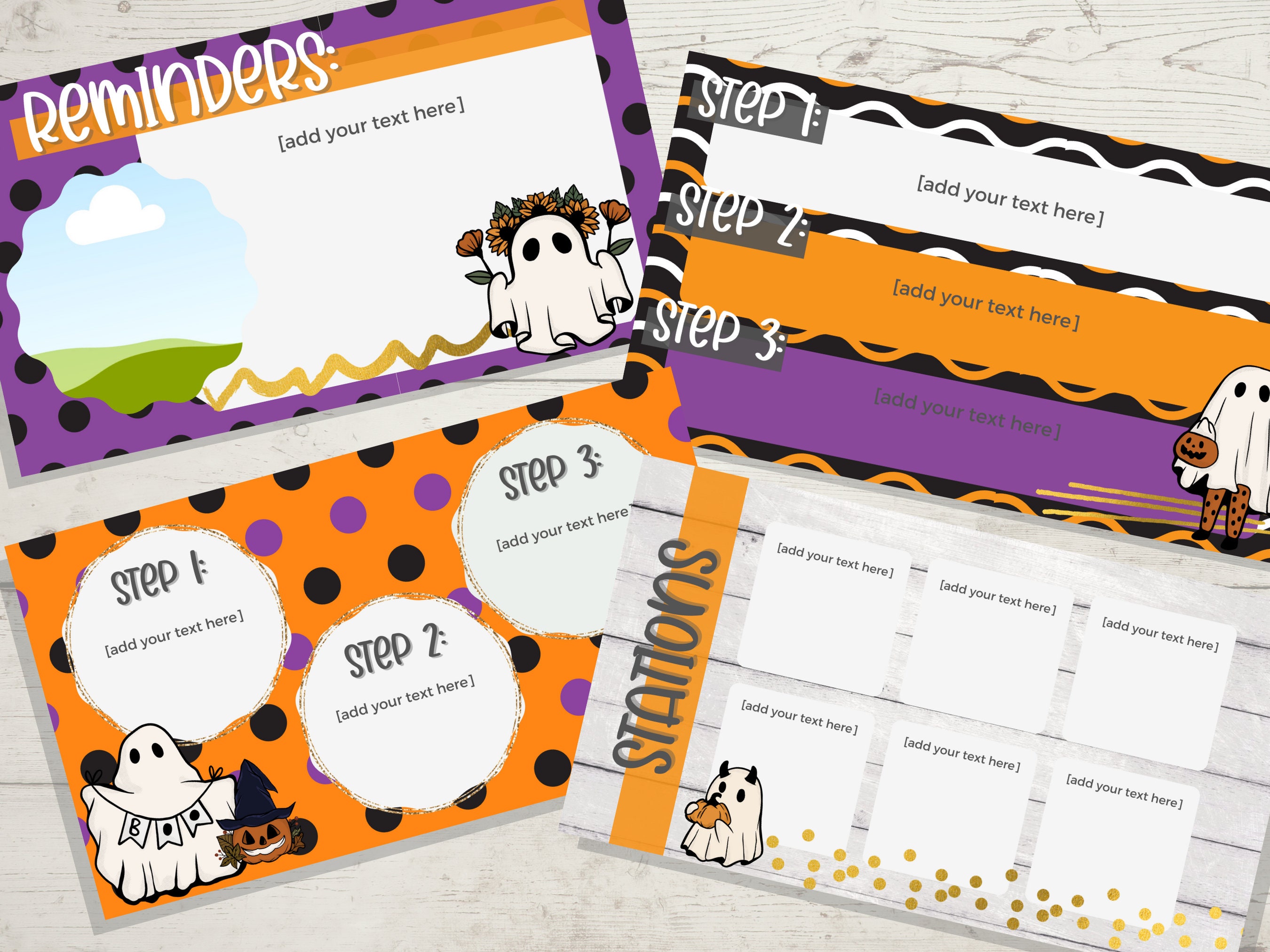 EDITABLE Halloween Classroom Slides Template Ghost Theme Teacher ...