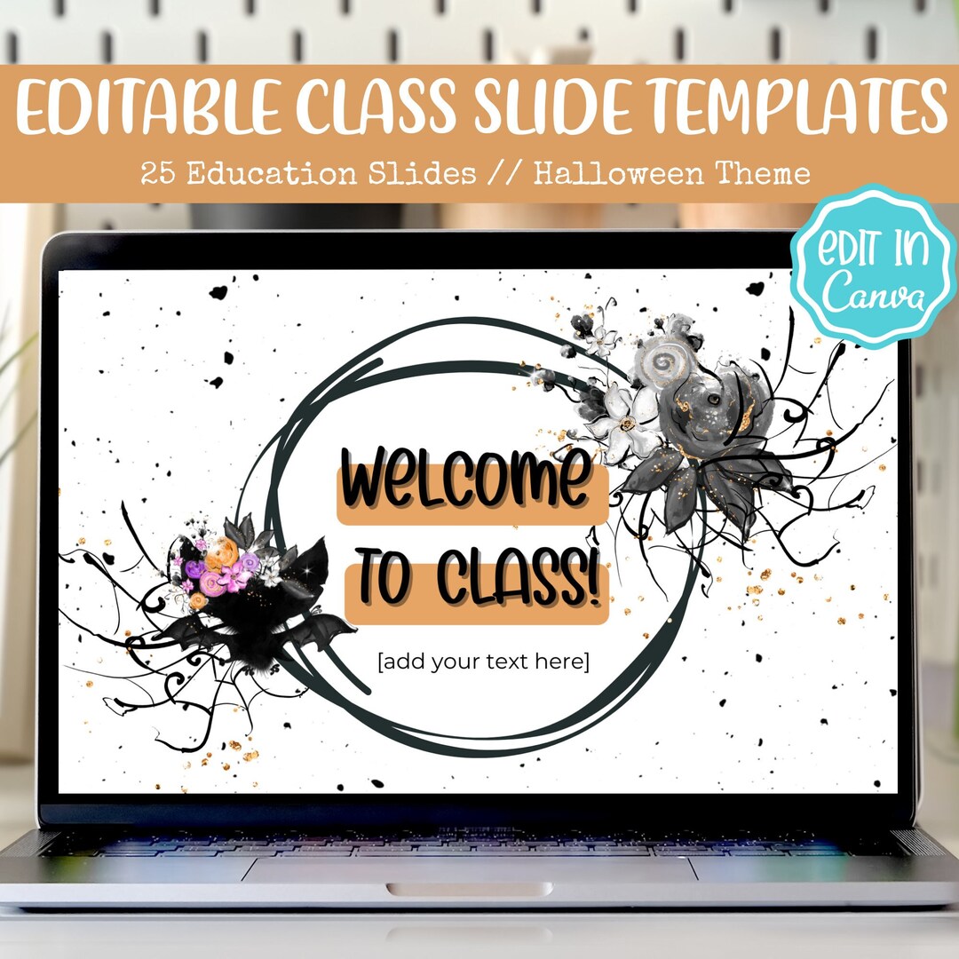 EDITABLE Classroom Slides Template | Halloween Slides | Elearning ...
