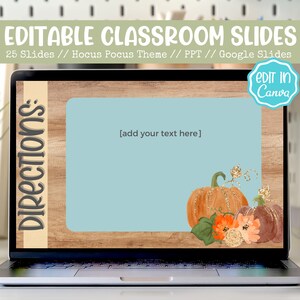 EDITABLE Classroom Slides Template | Pumpkin Theme | Teacher Resources ...