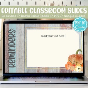EDITABLE Classroom Slides Template | Pumpkin Theme | Teacher Resources ...