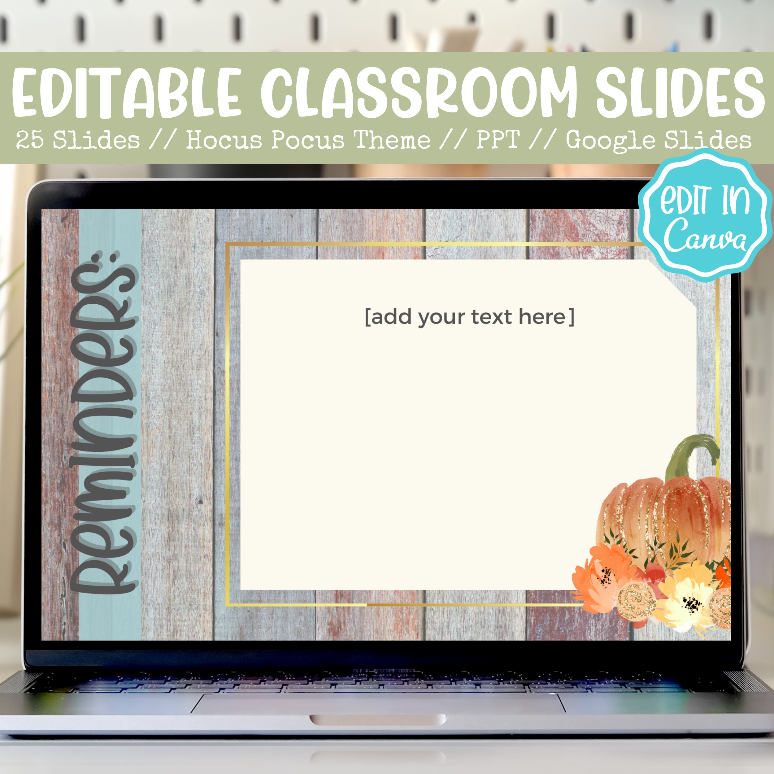 EDITABLE Classroom Slides Template | Pumpkin Theme | Teacher Resources ...