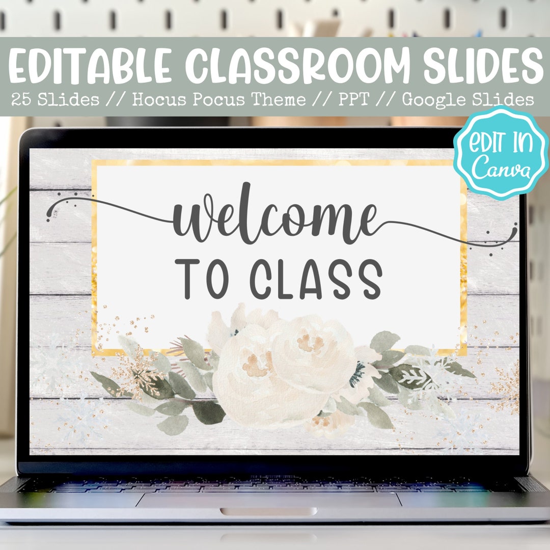 EDITABLE Classroom Slides Template | Winter Slides | Christmas ...