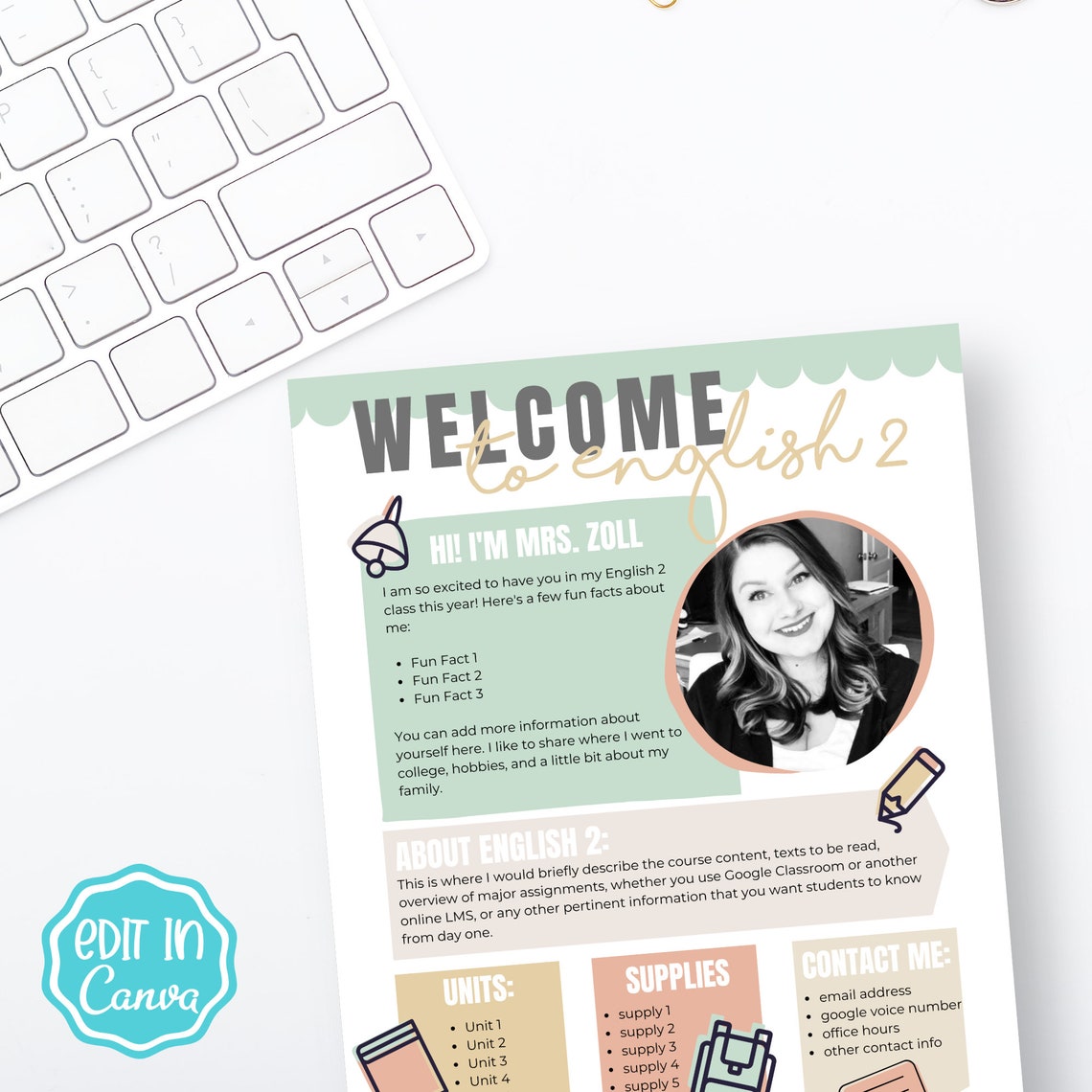 EDITABLE Welcome to Class Template Back to School Letter | Etsy