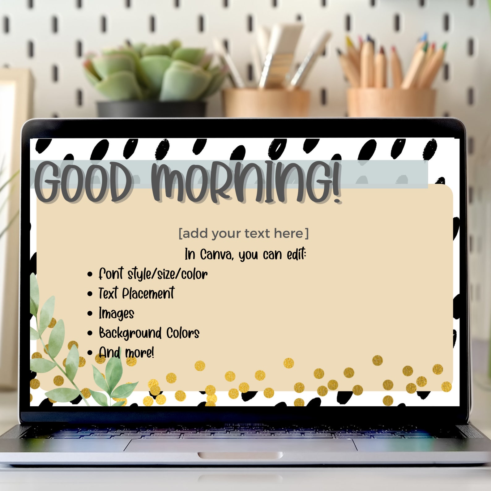 EDITABLE Class Slides Template | Elearning | Botanical | Teacher ...