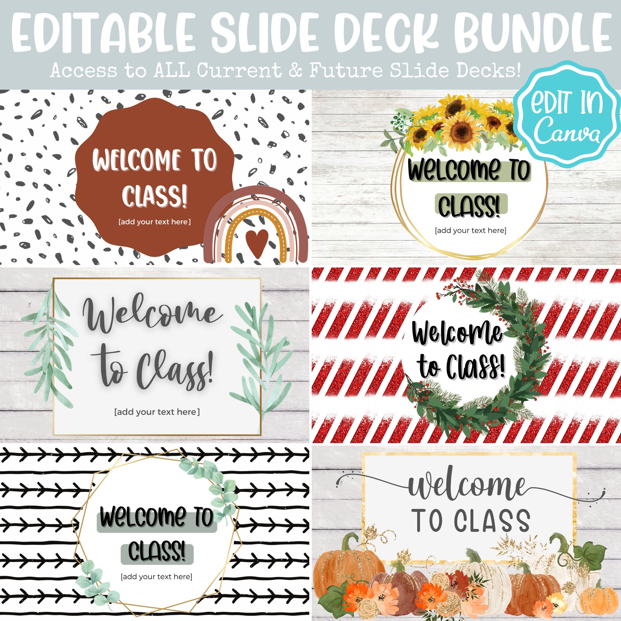 EDITABLE Slides Bundle | Classroom Slides | Powerpoint Template ...