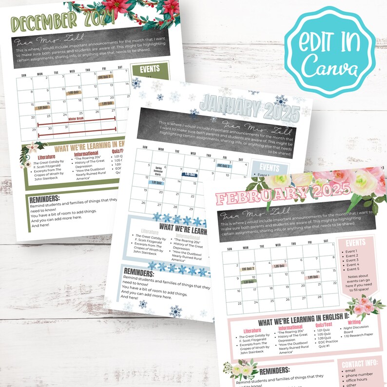 EDITABLE 2024-2025 Classroom Newsletter Template Bundle Back to School ...