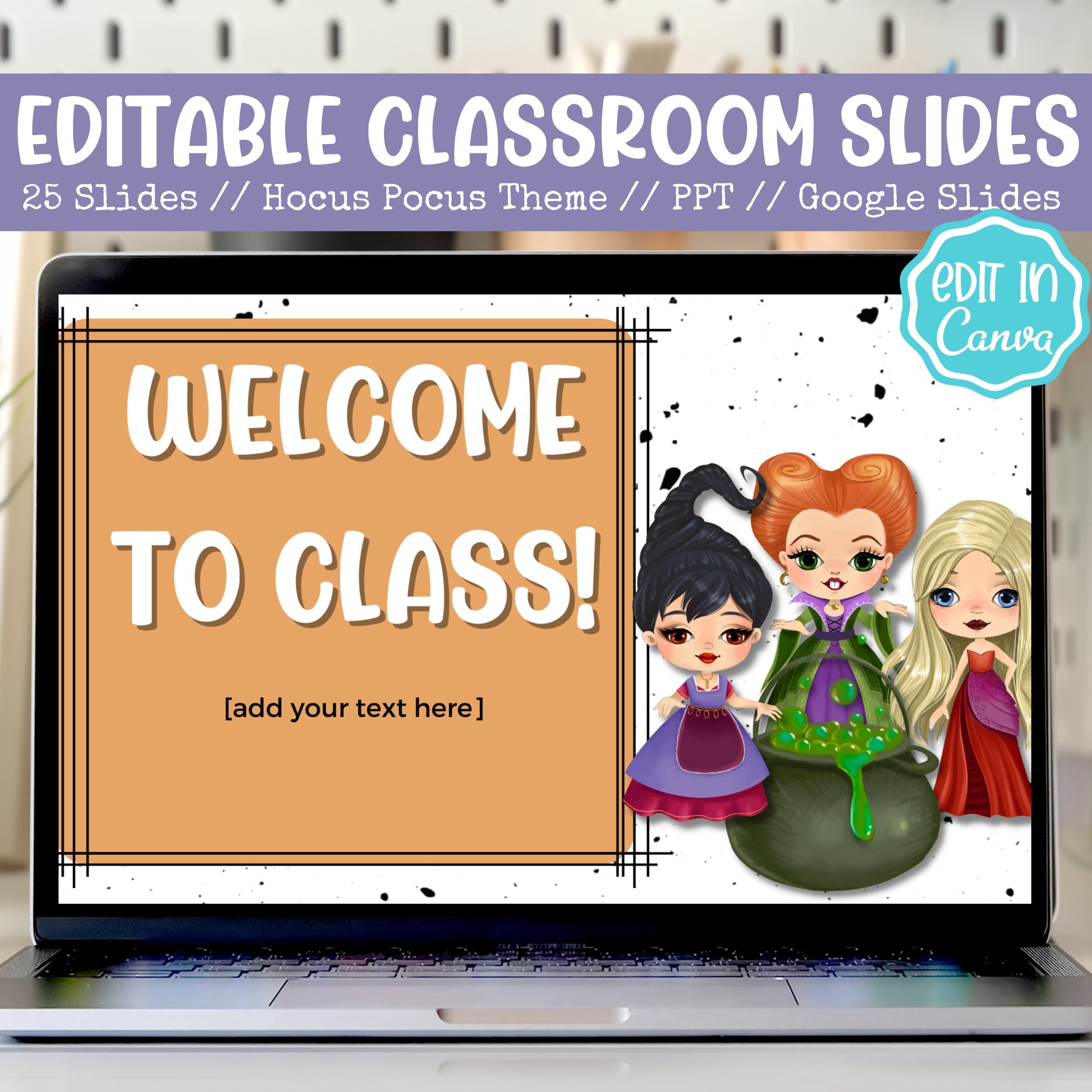 EDITABLE Classroom Slides Template Hocus Pocus Teacher - Etsy