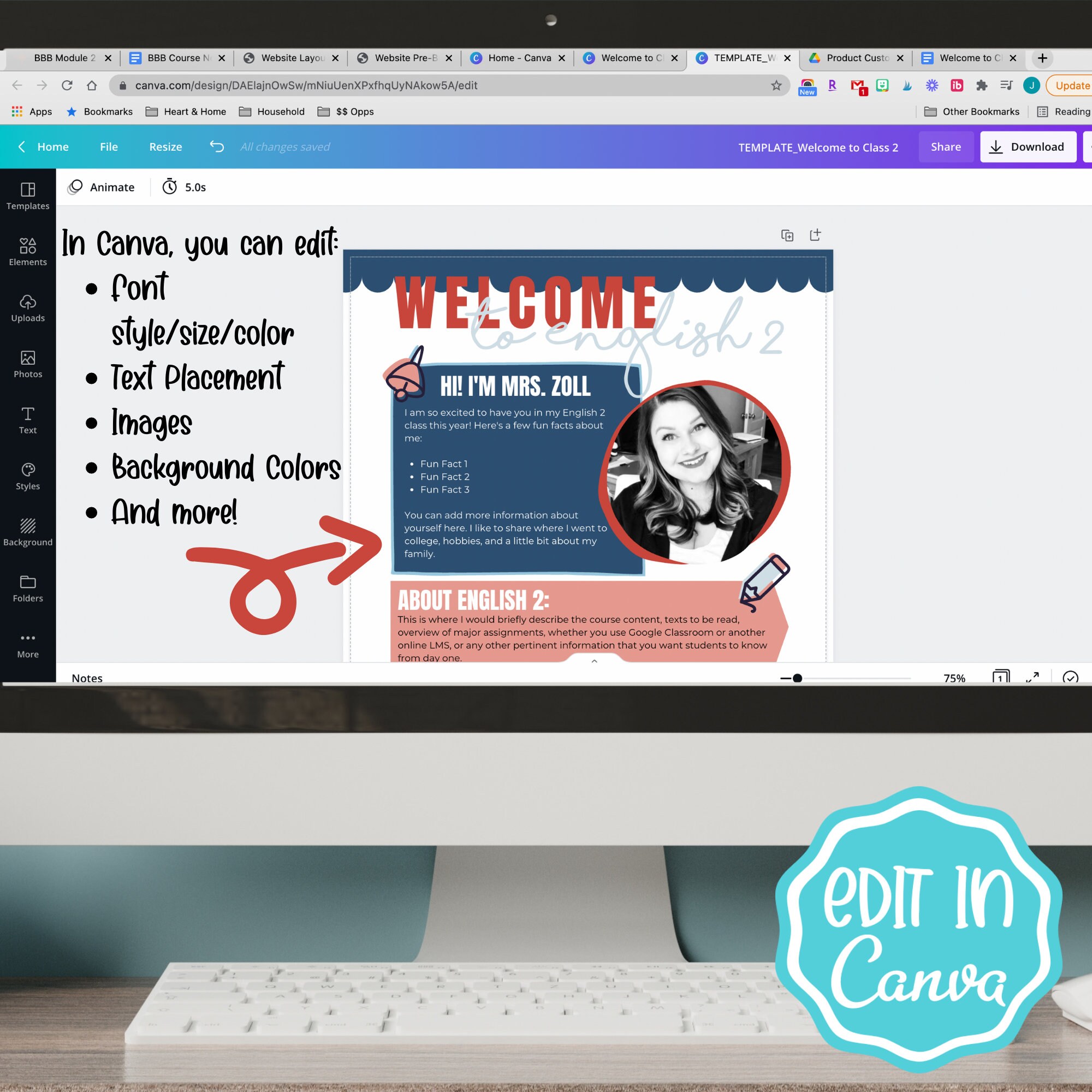 EDITABLE Welcome to Class Template Syllabus Template Back to School ...