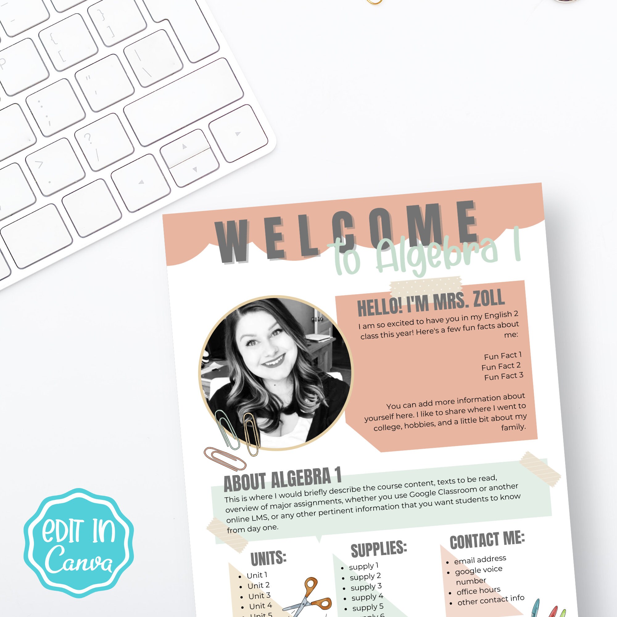 EDITABLE Welcome to Class Template | Back to School Letter | Meet the ...