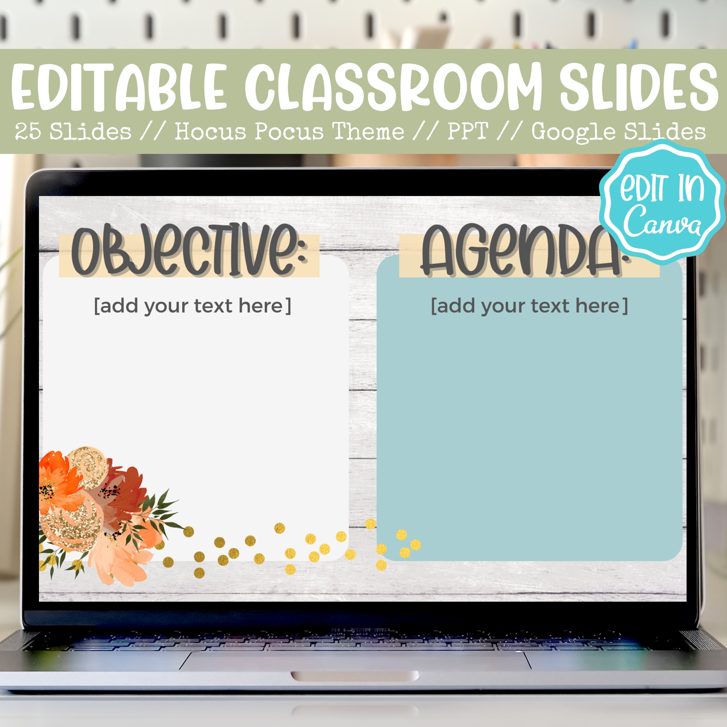 EDITABLE Classroom Slides Template | Pumpkin Theme | Teacher Resources ...