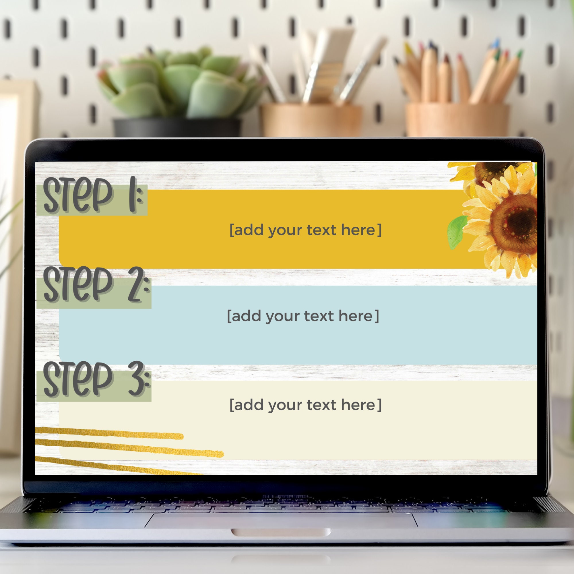 EDITABLE Slides Template | Rustic Sunflower | Elearning | Teacher ...