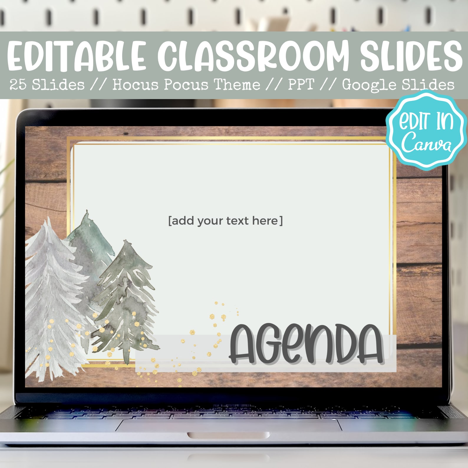EDITABLE Classroom Slides Template | Winter Slides | Christmas ...