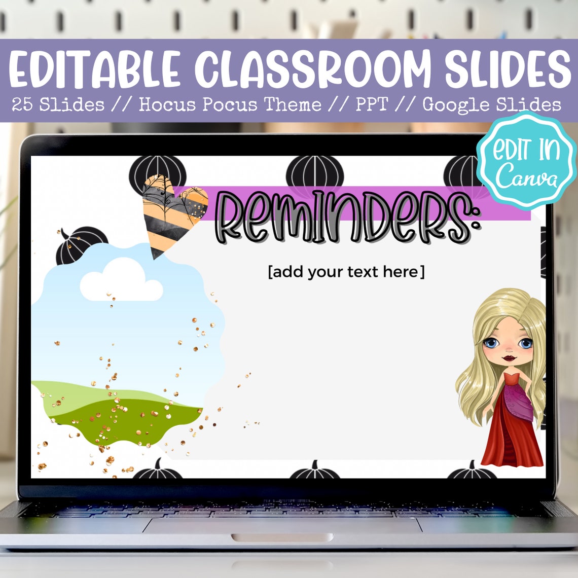 EDITABLE Classroom Slides Template | Hocus Pocus | Teacher Resources ...