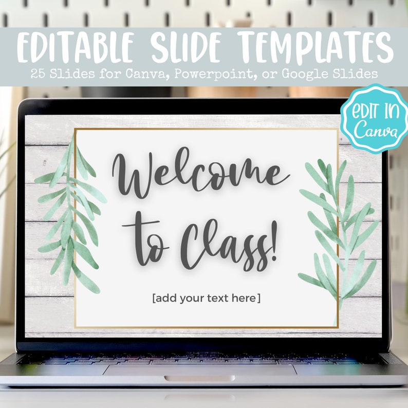 EDITABLE Slide Template | Farmhouse| Teacher Resources | Virtual ...
