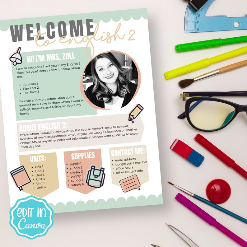 EDITABLE Welcome to Class Template Back to School Letter | Etsy