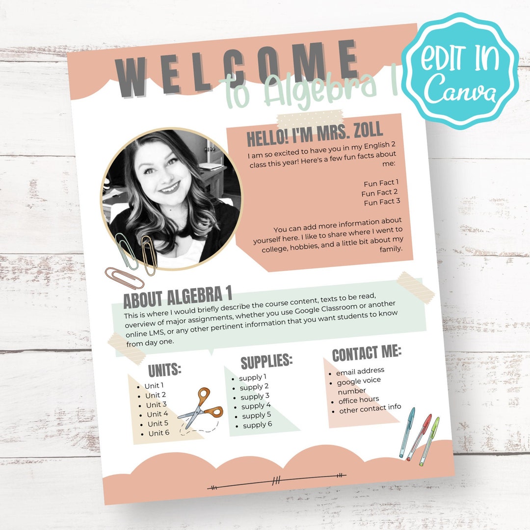 EDITABLE Welcome to Class Template | Back to School Letter | Meet the ...