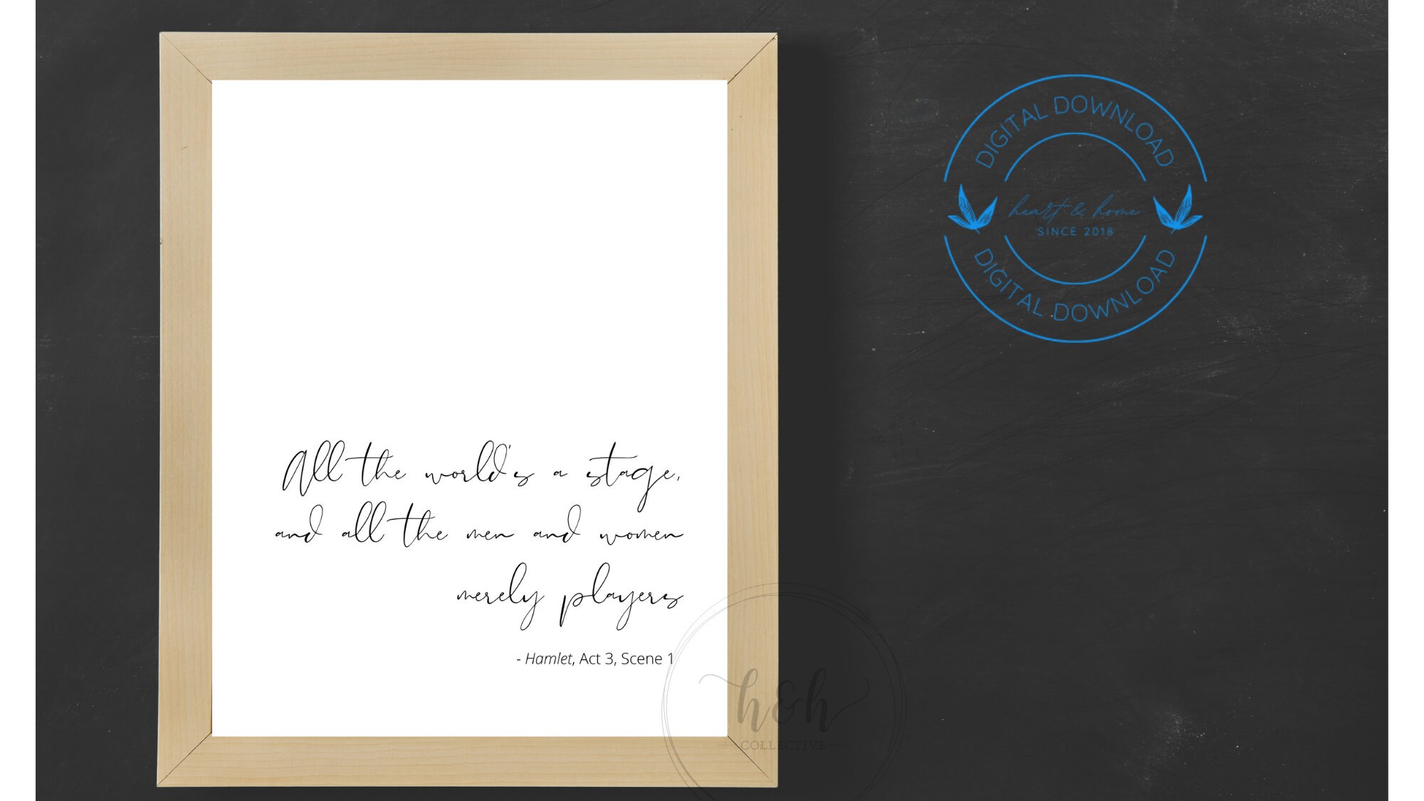 All the World's a Stage Printable Wall Art William - Etsy