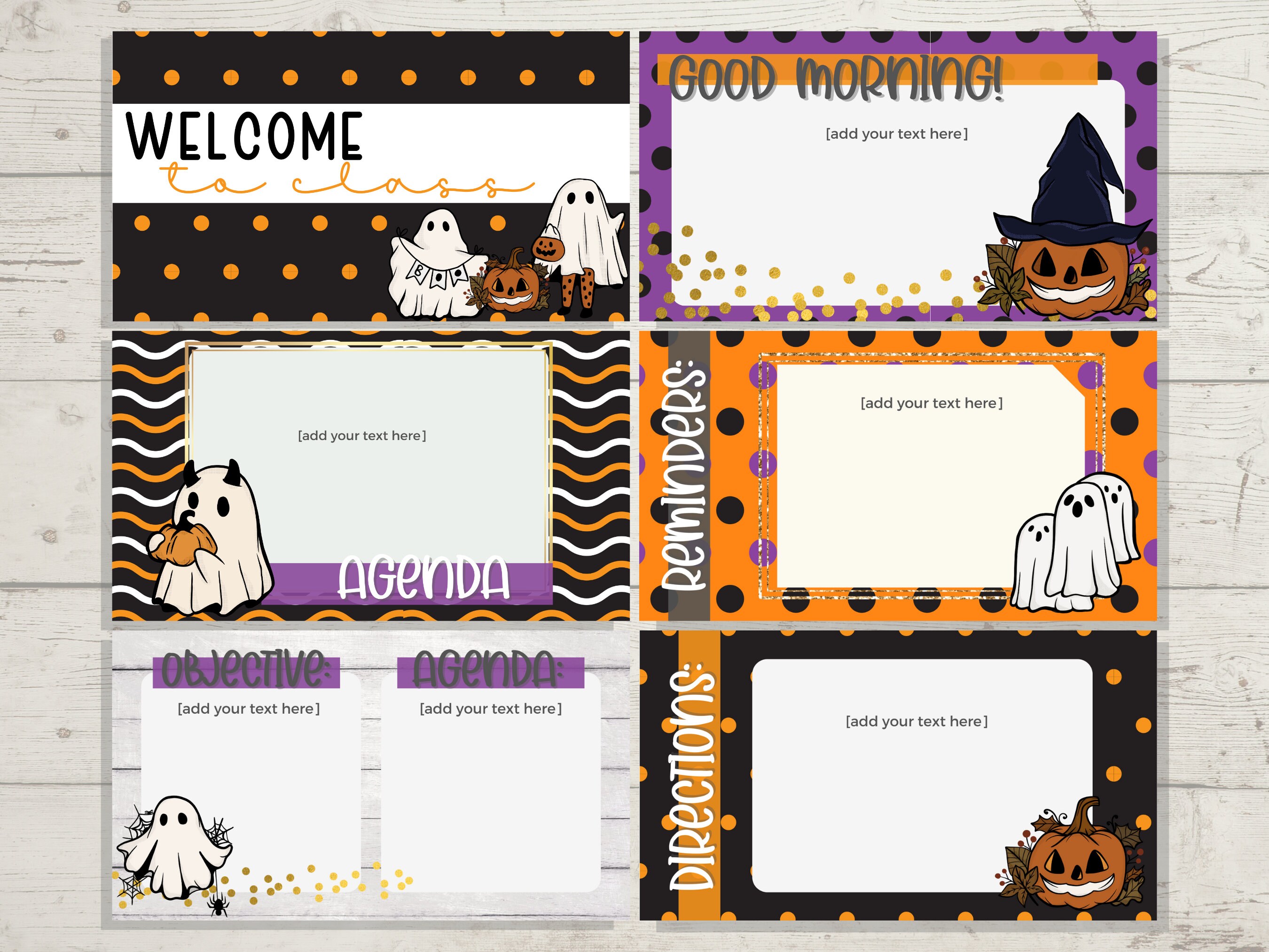 EDITABLE Halloween Classroom Slides Template | Ghost Theme | Teacher ...