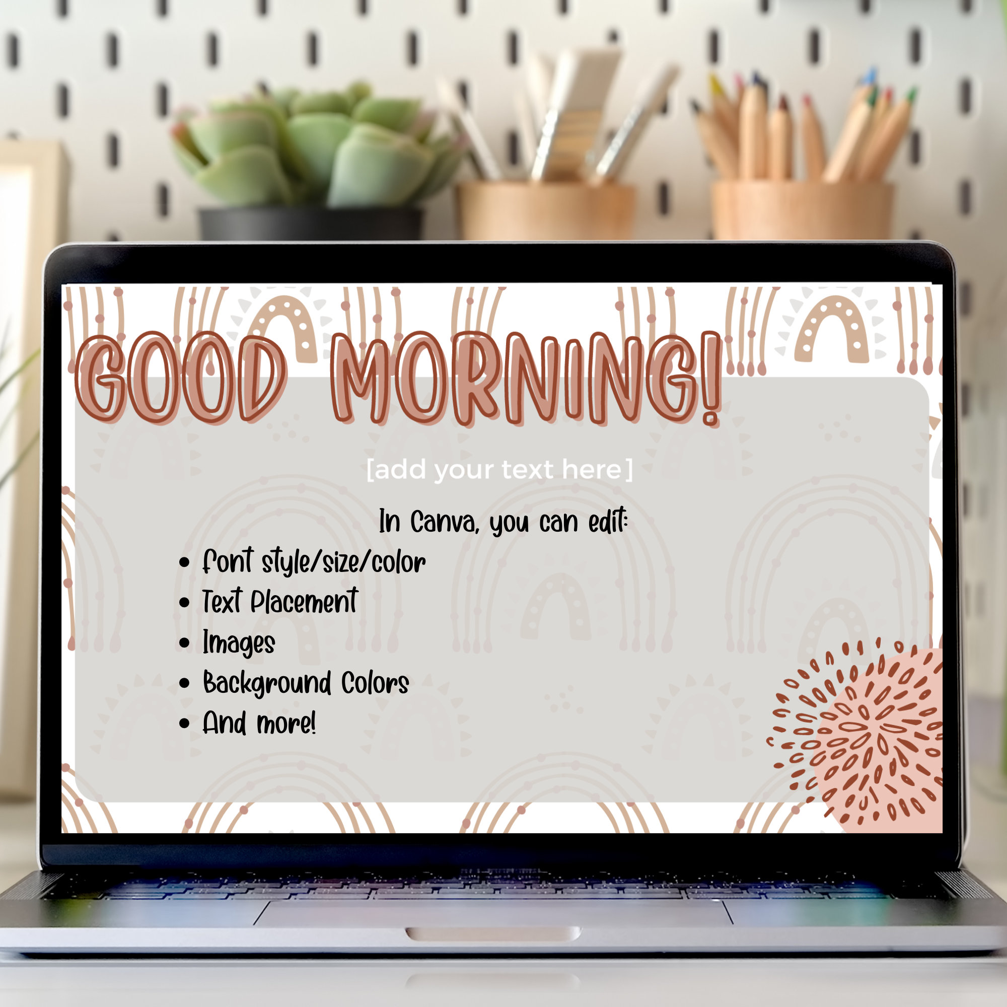 Editable Boho Classroom Slides | Canva Template for Teachers | Daily ...