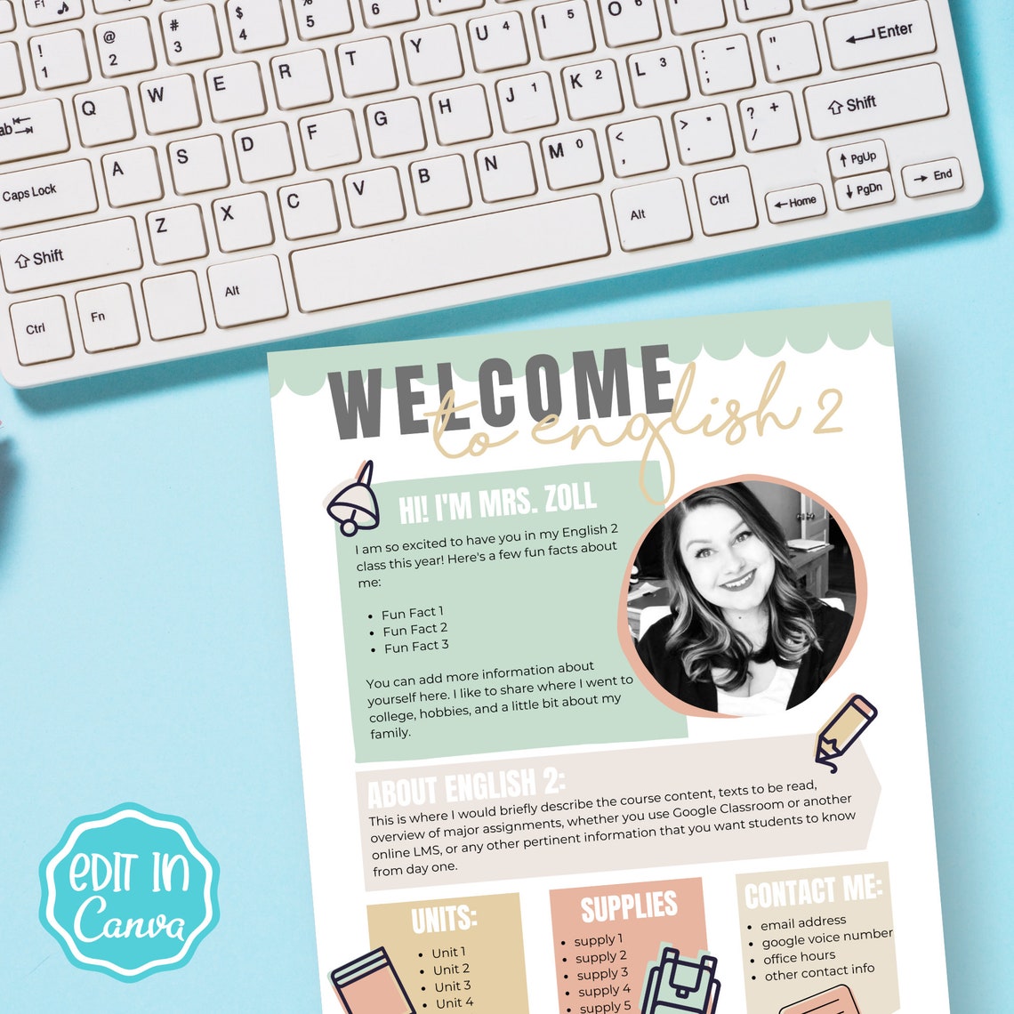 EDITABLE Welcome to Class Template Back to School Letter | Etsy