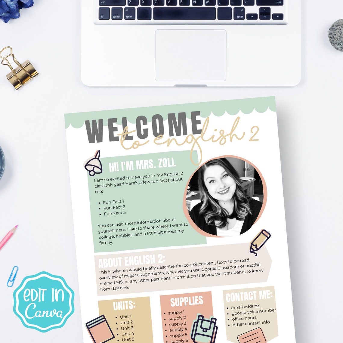 EDITABLE Meet the Teacher Template Back to School Teacher - Etsy