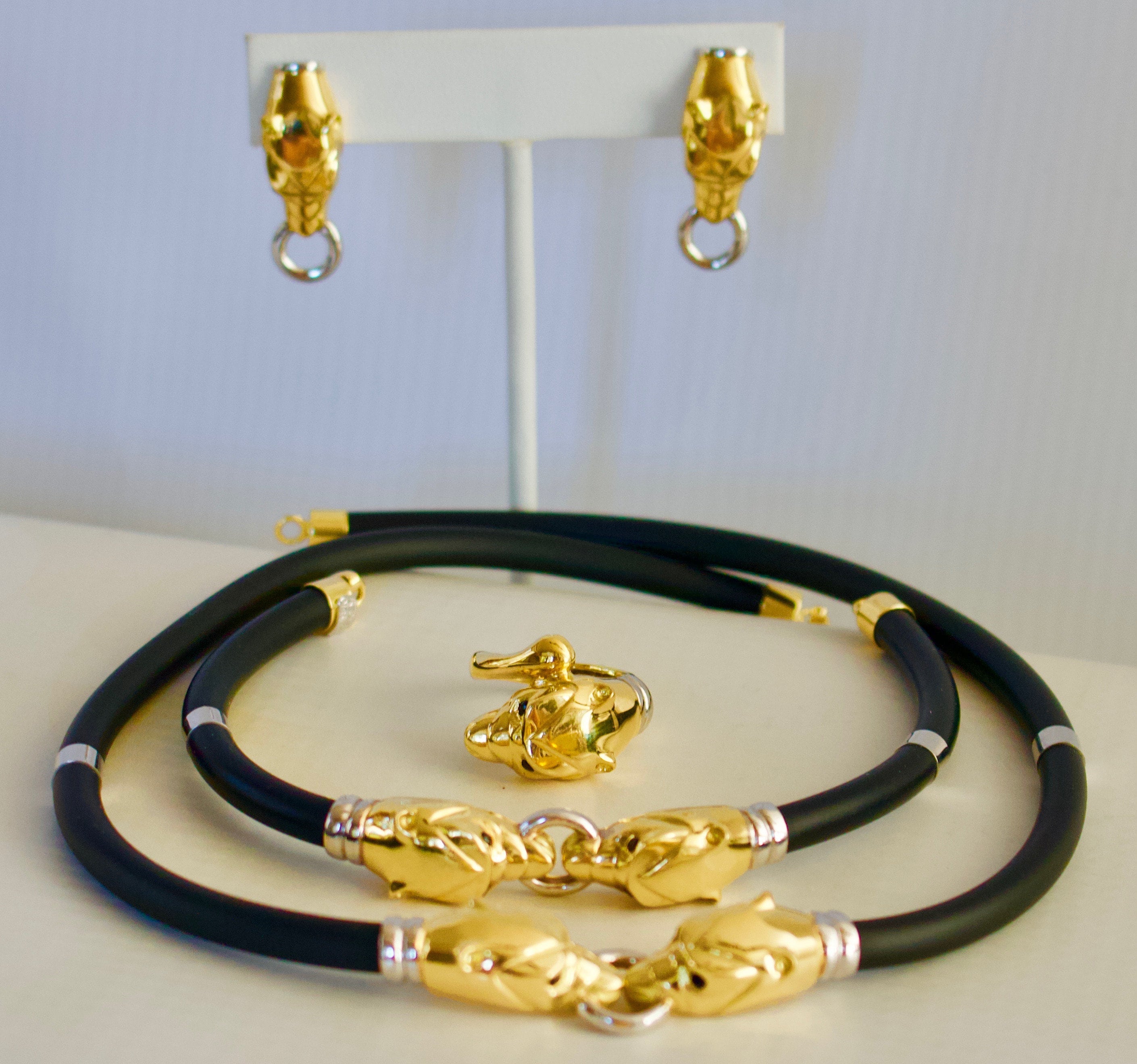 Gorgeous 18k Solid Yellow Gold Designer Style Jewelry Set. - Etsy