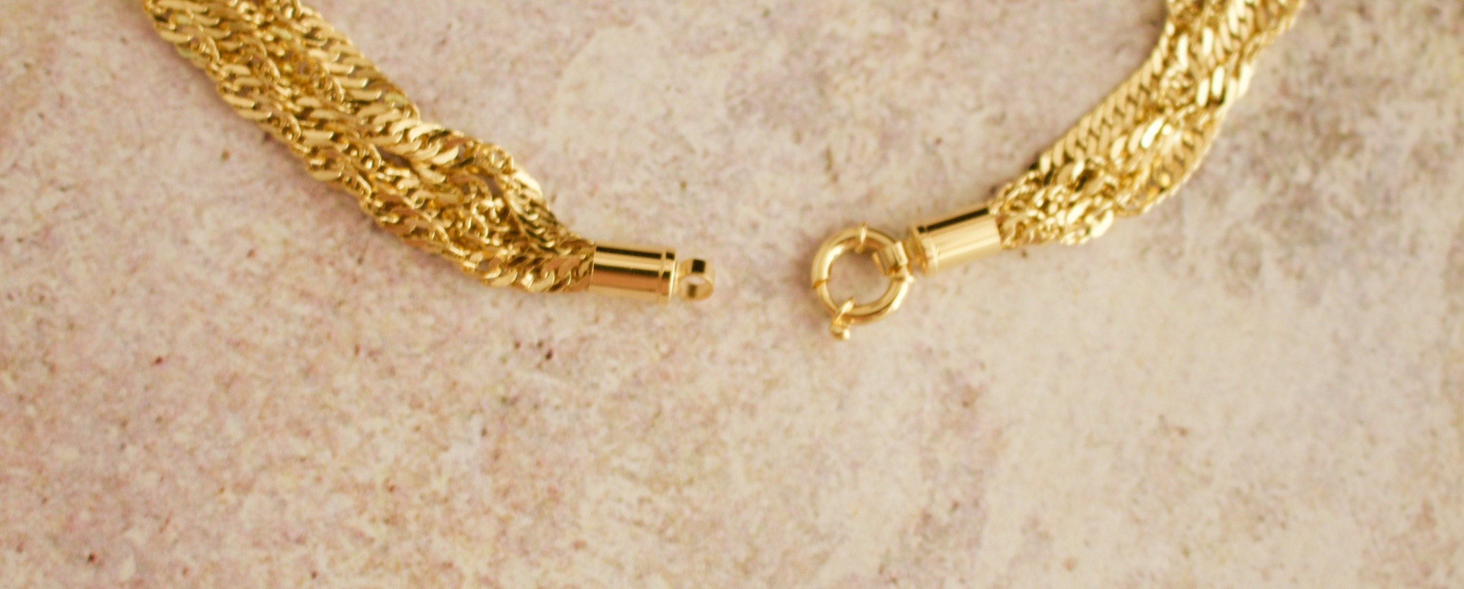 18K Italian Gold. Stunning 4 Strands of Solid 18k Italian Gold Chain ...