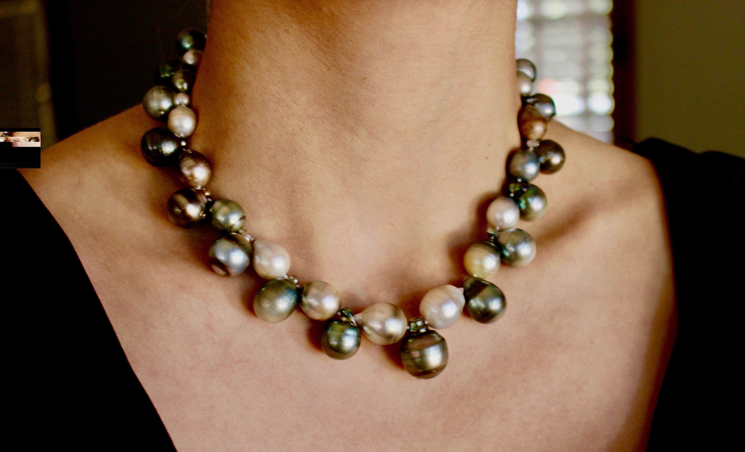 Magnificent One of A Kind Combination of Genuine Huge South Sea Pearls ...