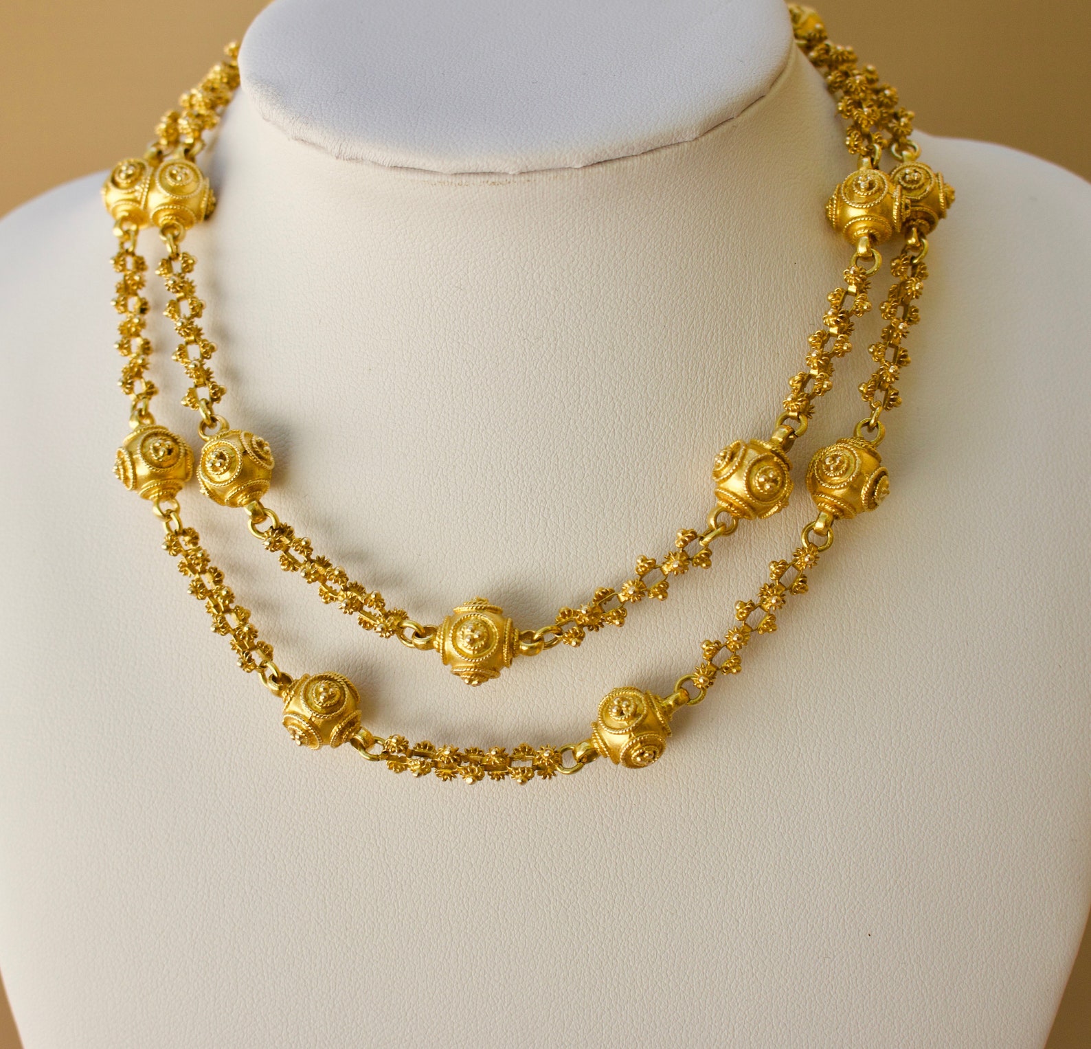 Stunning 18ksolid Gold Artful, Handmade, Handcrafted Gold Chain ...