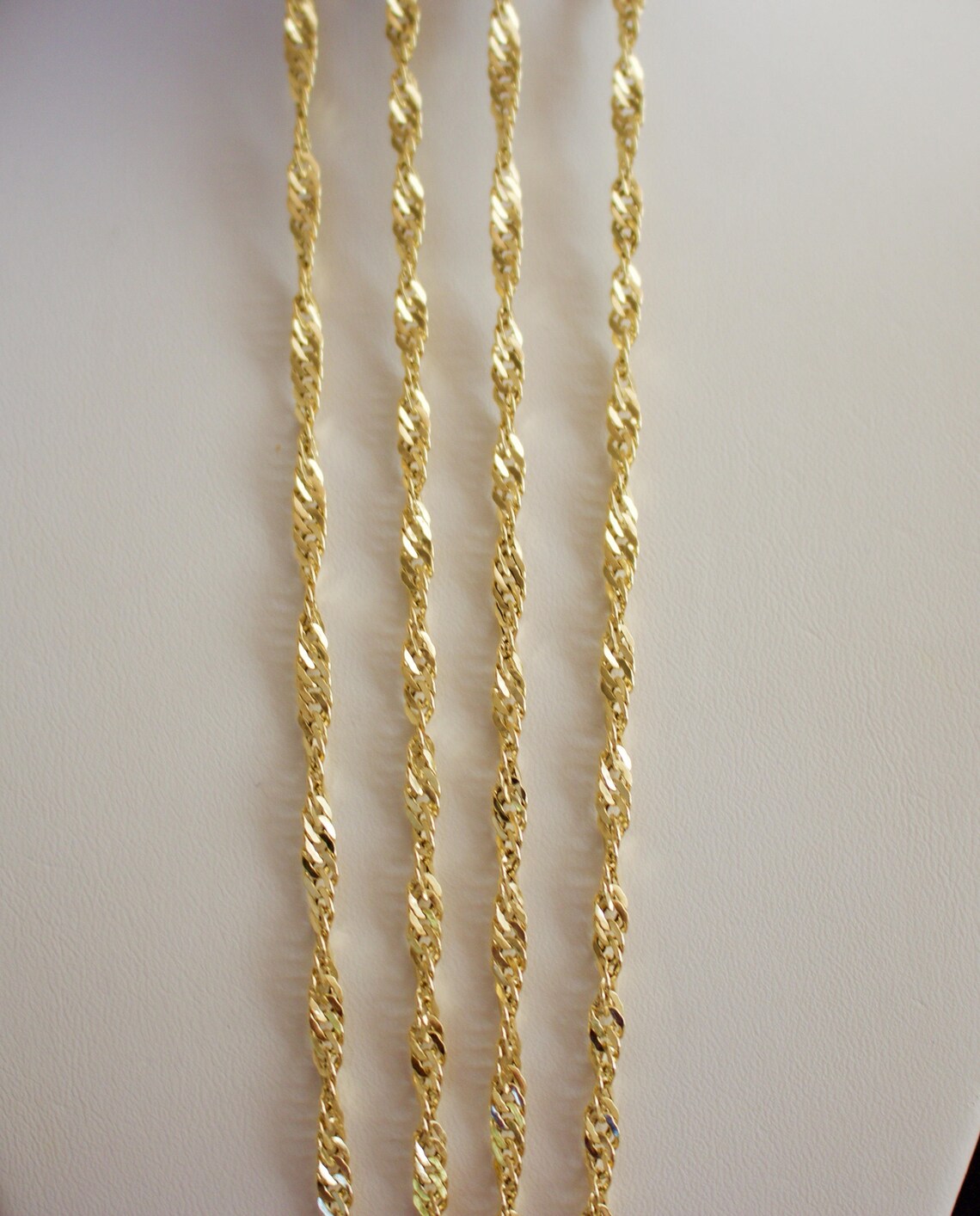 18K Italian Gold. Stunning 4 Strands of Solid 18k Italian Gold Chain ...