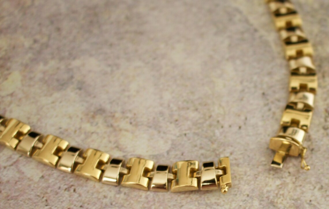 18k Italian Gold. Stunning 18k Solid Italian Gold Chain Links Necklace ...