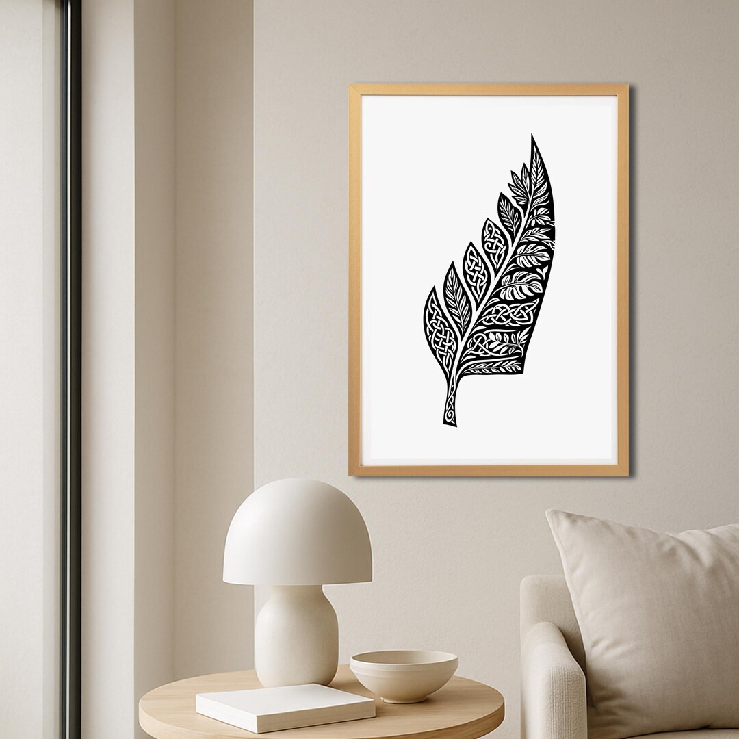 Silver Fern Celtic Art: New Zealand Emblem, Tattoo Design (SVG, PDF ...