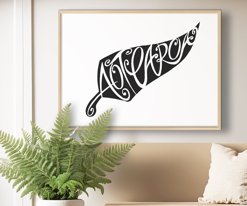 Silver Fern Aotearoa New Zealand Maori Art (digital Download) - Etsy