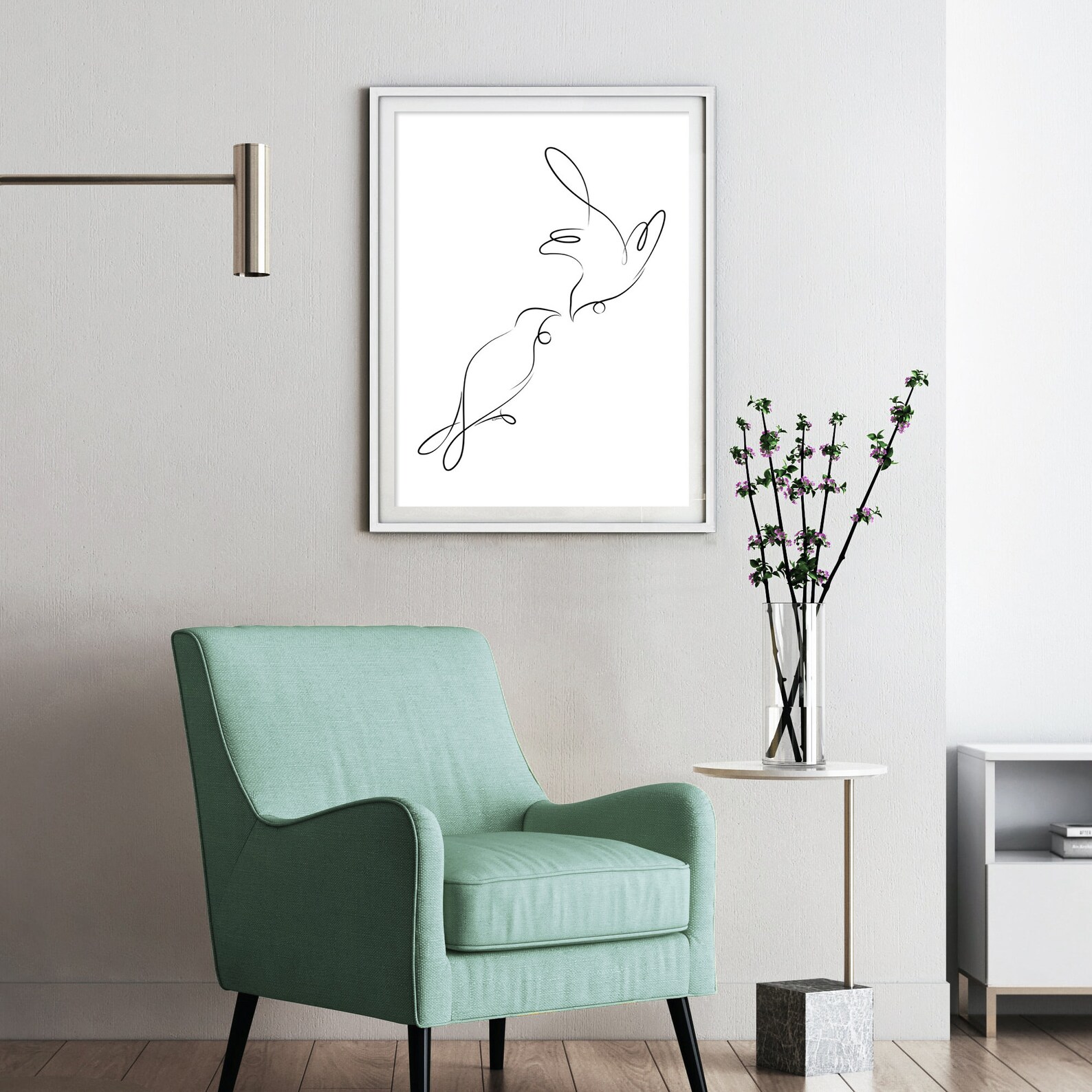 Tui Bird New Zealand Map Art: Minimalist Line Drawing (digital Download ...