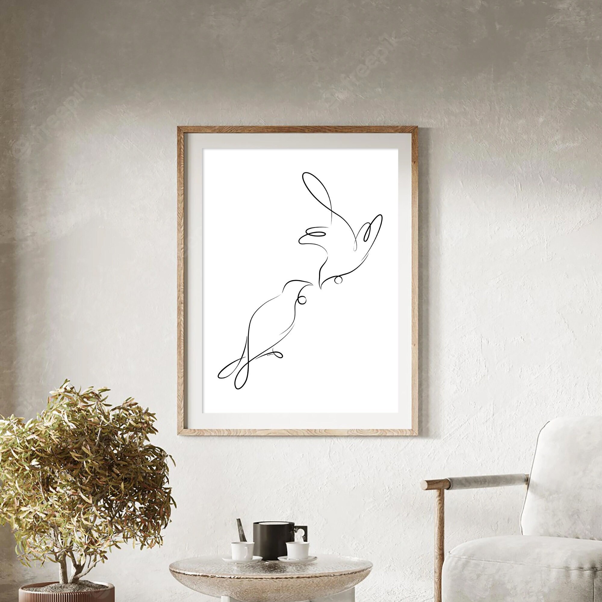 Tui Bird New Zealand Map Art: Minimalist Line Drawing (digital Download ...