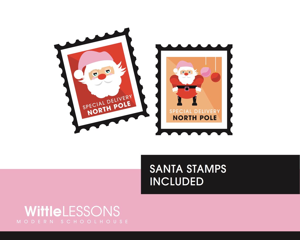 Letter to Santa, Santa Stamps, Santa Letter, Holiday Wish List ...