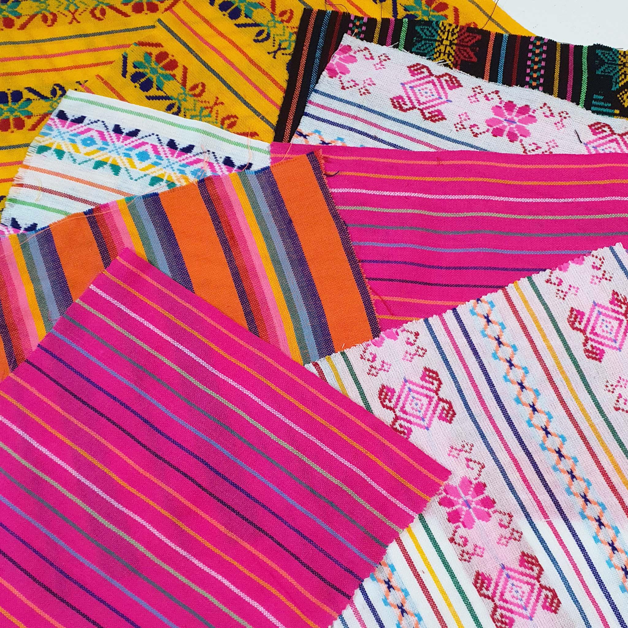 Cambaya Fabric Squares: Mexican Woven Patchwork, 10"x10" (10 Piece Pack ...