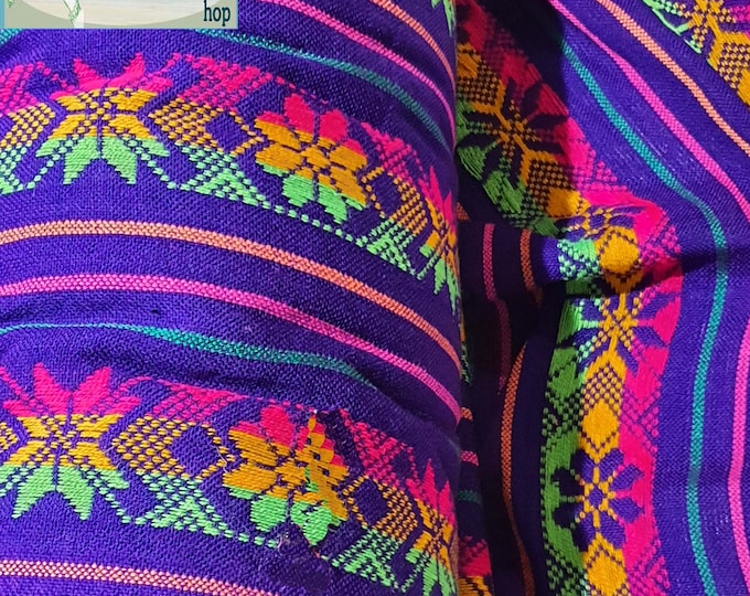 Mexican Purple Aztec Design Fabric, by Yard, Cambaya, Embroidered ...