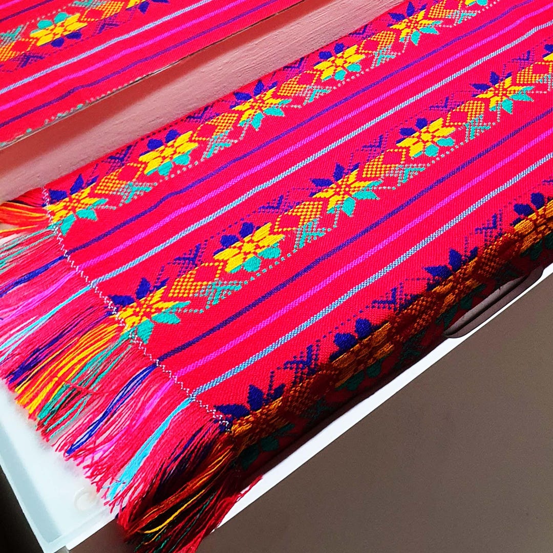 Mexican Red Table Runner, Artisan, Embroidered, Holidays - Etsy