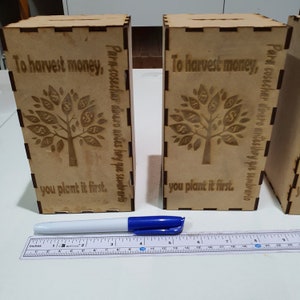 Bank DIY Recycled MDF, Gift, Unassembled Bank, Wood Project, DIY ...