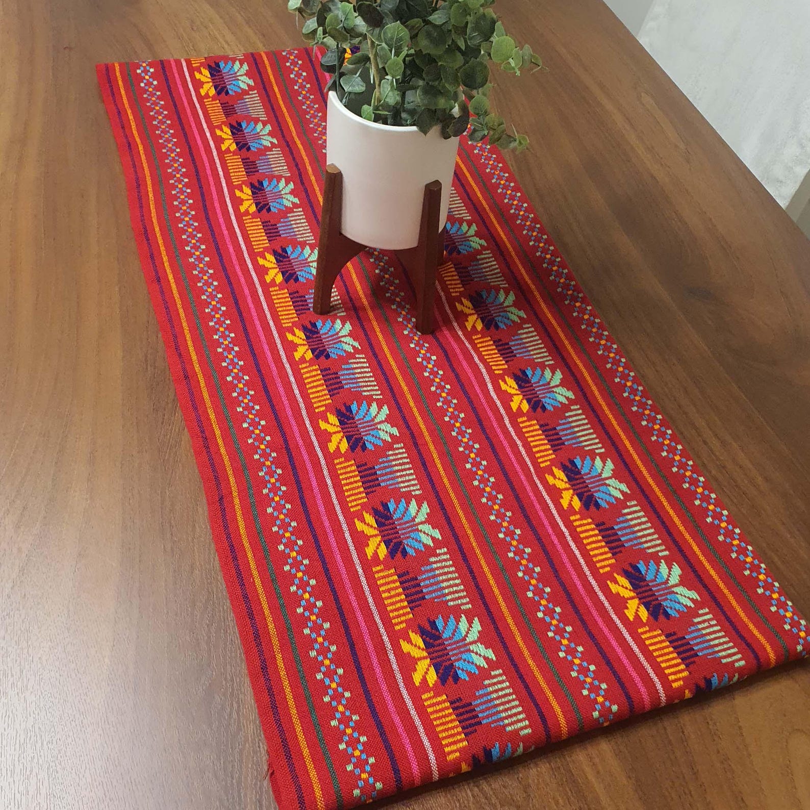 Mexican Ruby Red Woven, Fabric by Yard, Cambaya, Embroidered - Etsy UK