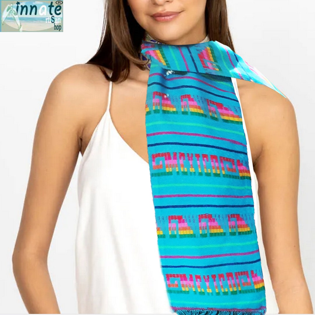 Mexican Scarf,stole, Ethnic, Embroidered, Woven, Gift For, Hipster ...
