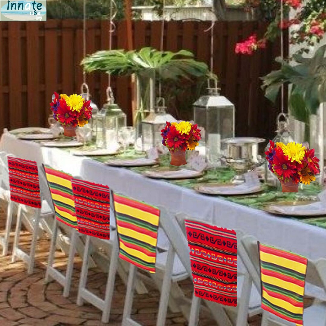 Fiesta Chair Covers 6-pack: Authentic Cambaya Mexican Party Decor - Etsy