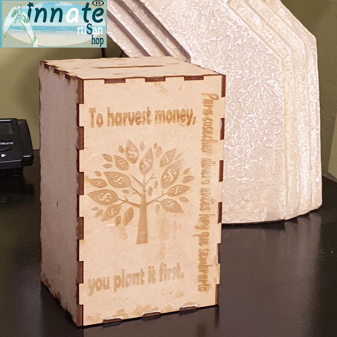 Bank DIY Recycled MDF, Gift, Unassembled Bank, Wood Project, DIY ...