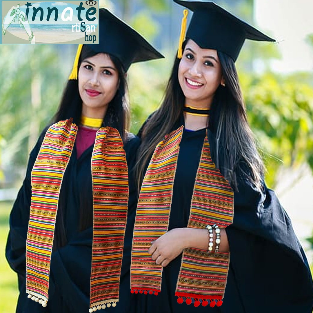 Graduation Andean Stoles, Pompom Edges, Authentic Aguayo, Perú, Bolivia ...