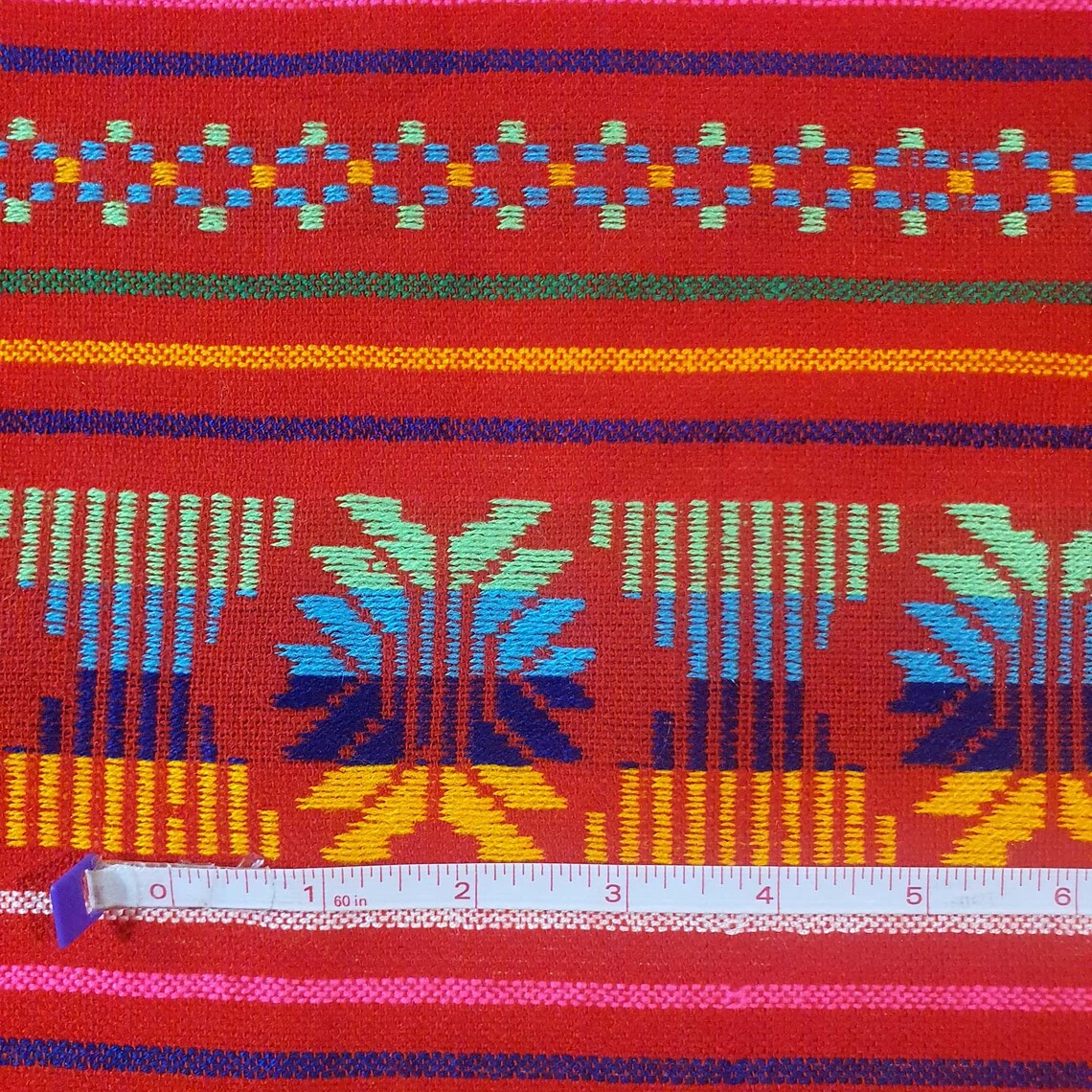 Mexican Ruby Red Woven, Fabric by Yard, Cambaya, Embroidered - Etsy UK